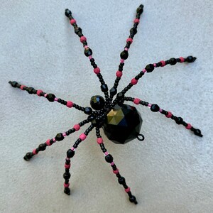 Beaded Fuchsia & Jet Spider, Glass Spider, Ideal Gift, Home Decor ...