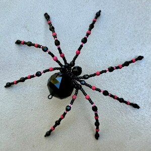Beaded Fuchsia & Jet Spider, Glass Spider, Ideal Gift, Home Decor ...
