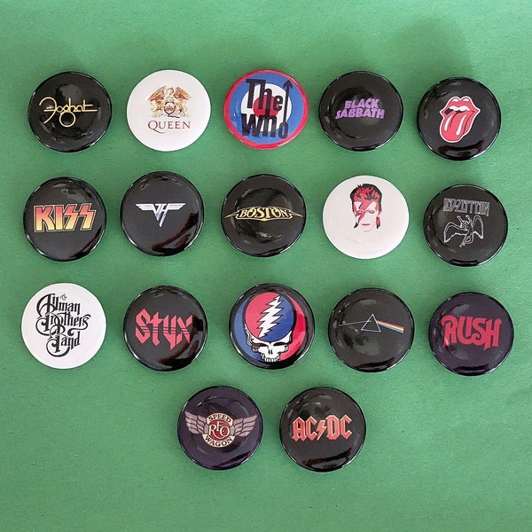 Rock Bands Buttons - Etsy