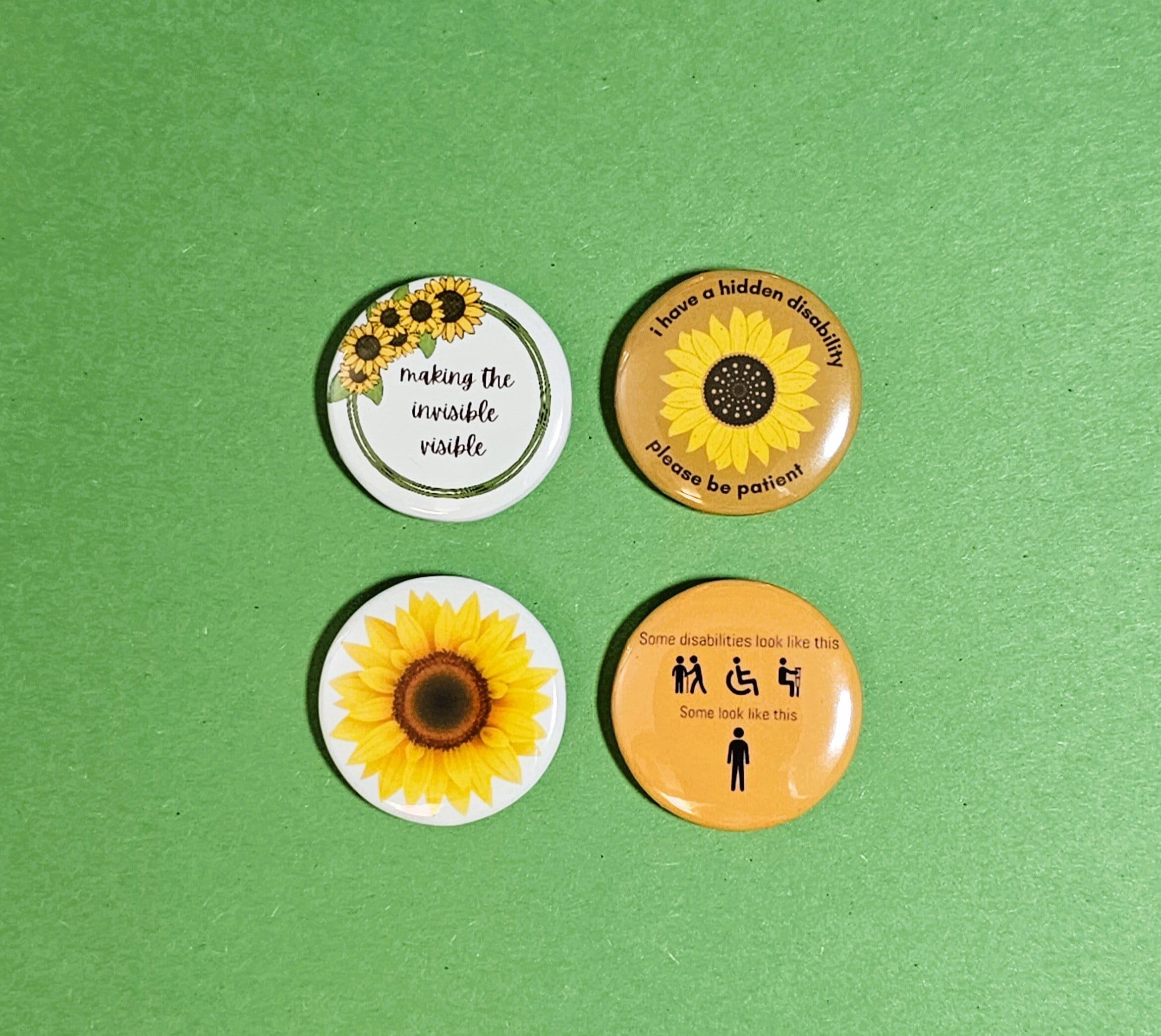 Hidden/invisible Disabilities Sunflower Pinback Buttons - Etsy