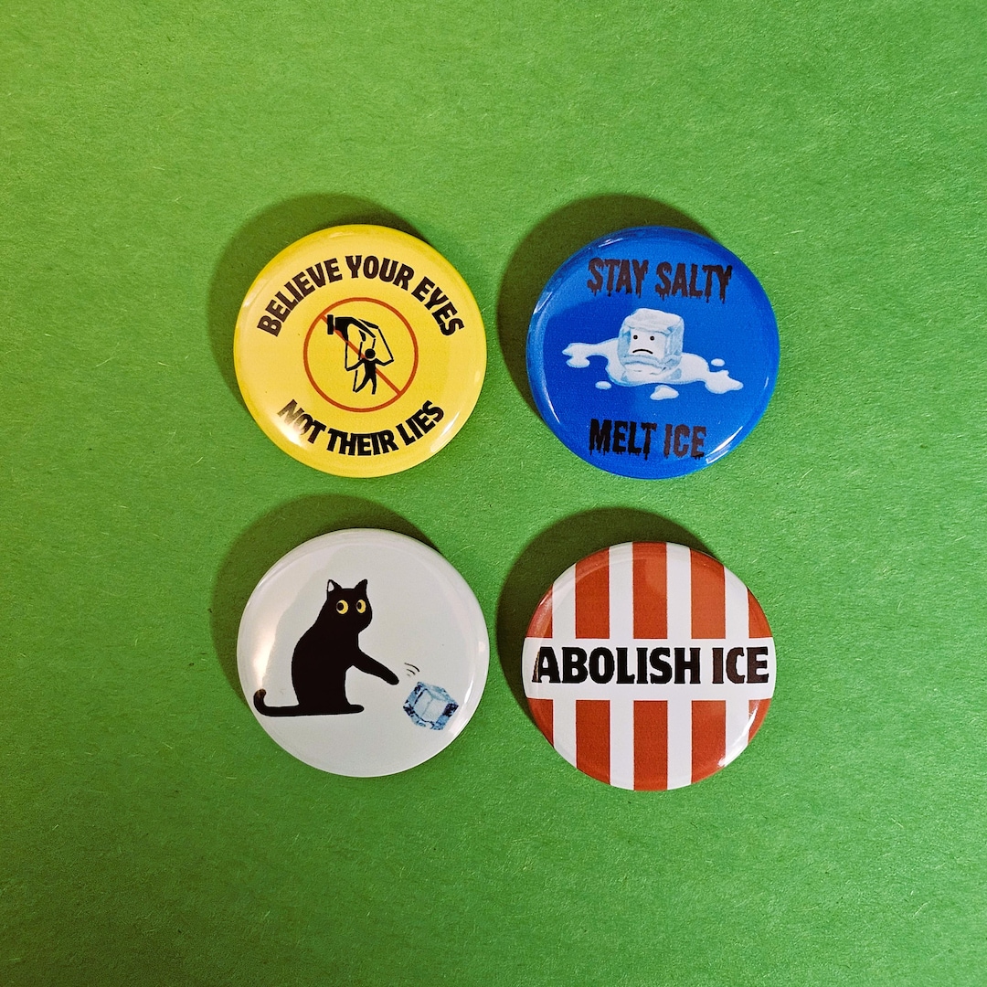 Anti ICE Pinback Button Set, 1.25" - Etsy