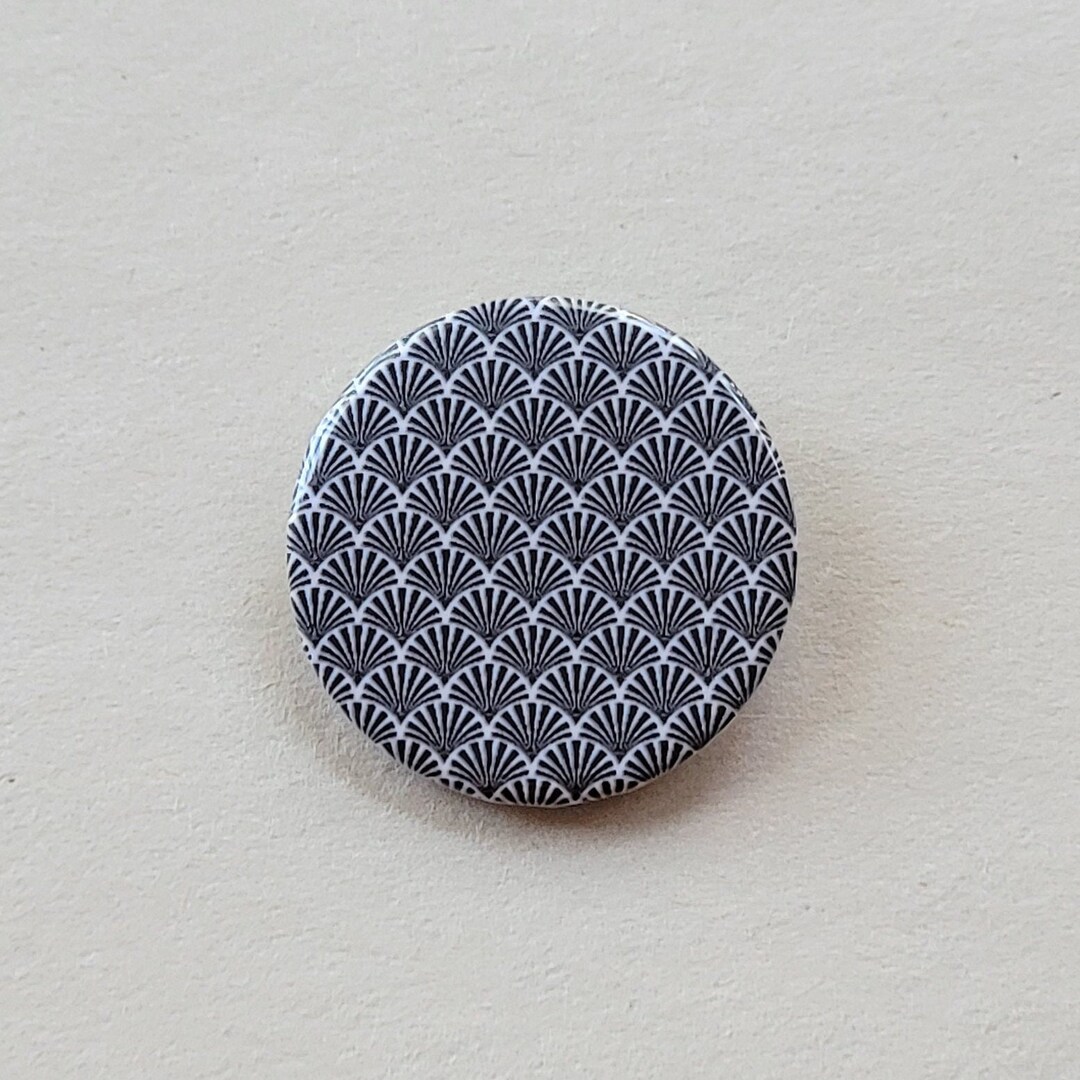 1.25" Black and White Art Deco Pinback Button - Etsy