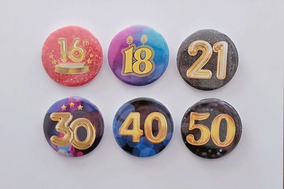 2.25" Milestone Birthday/anniversary Buttons - Etsy