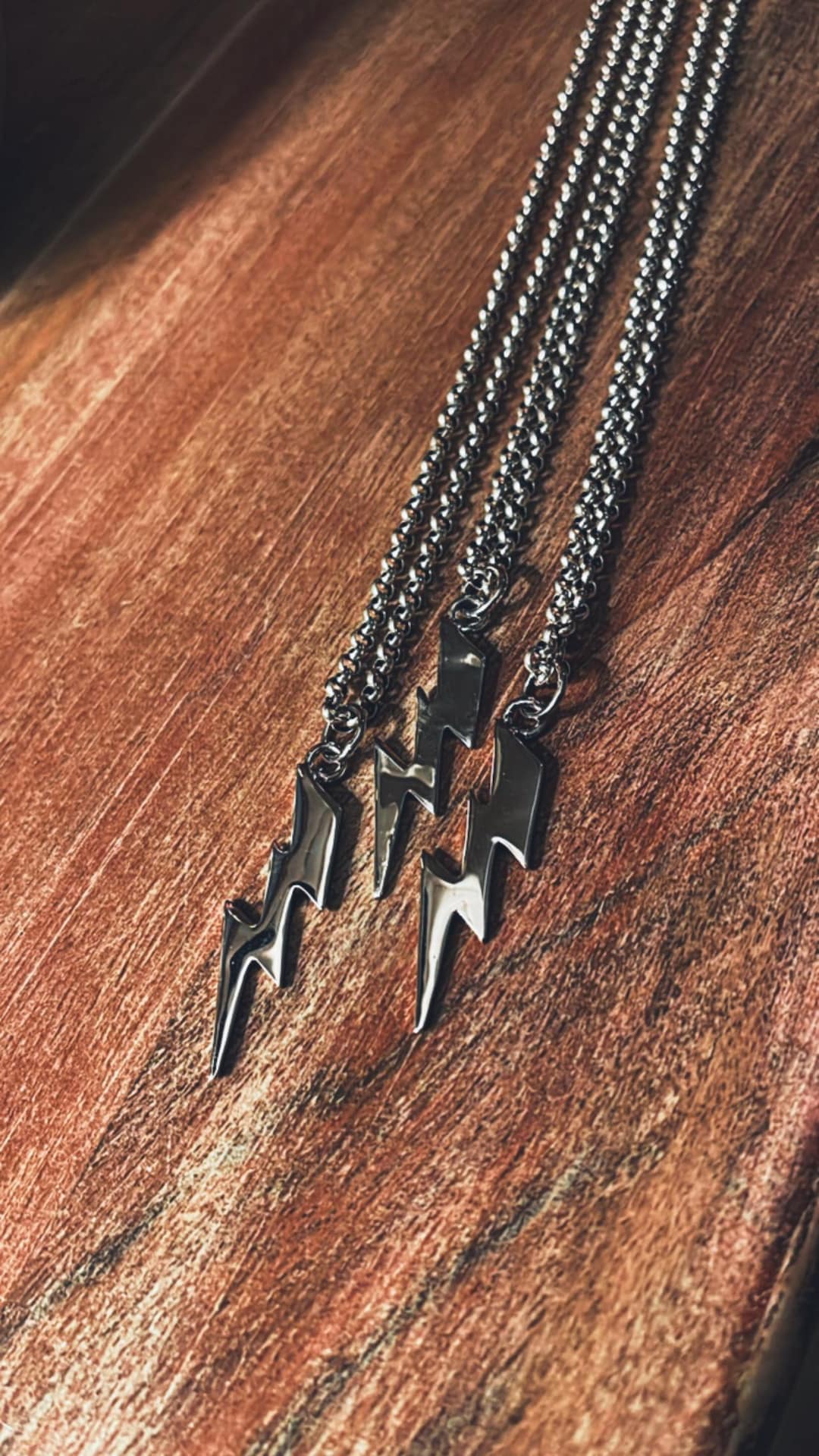 TRIPLE LIGHTNING BOLT Pendant - Etsy
