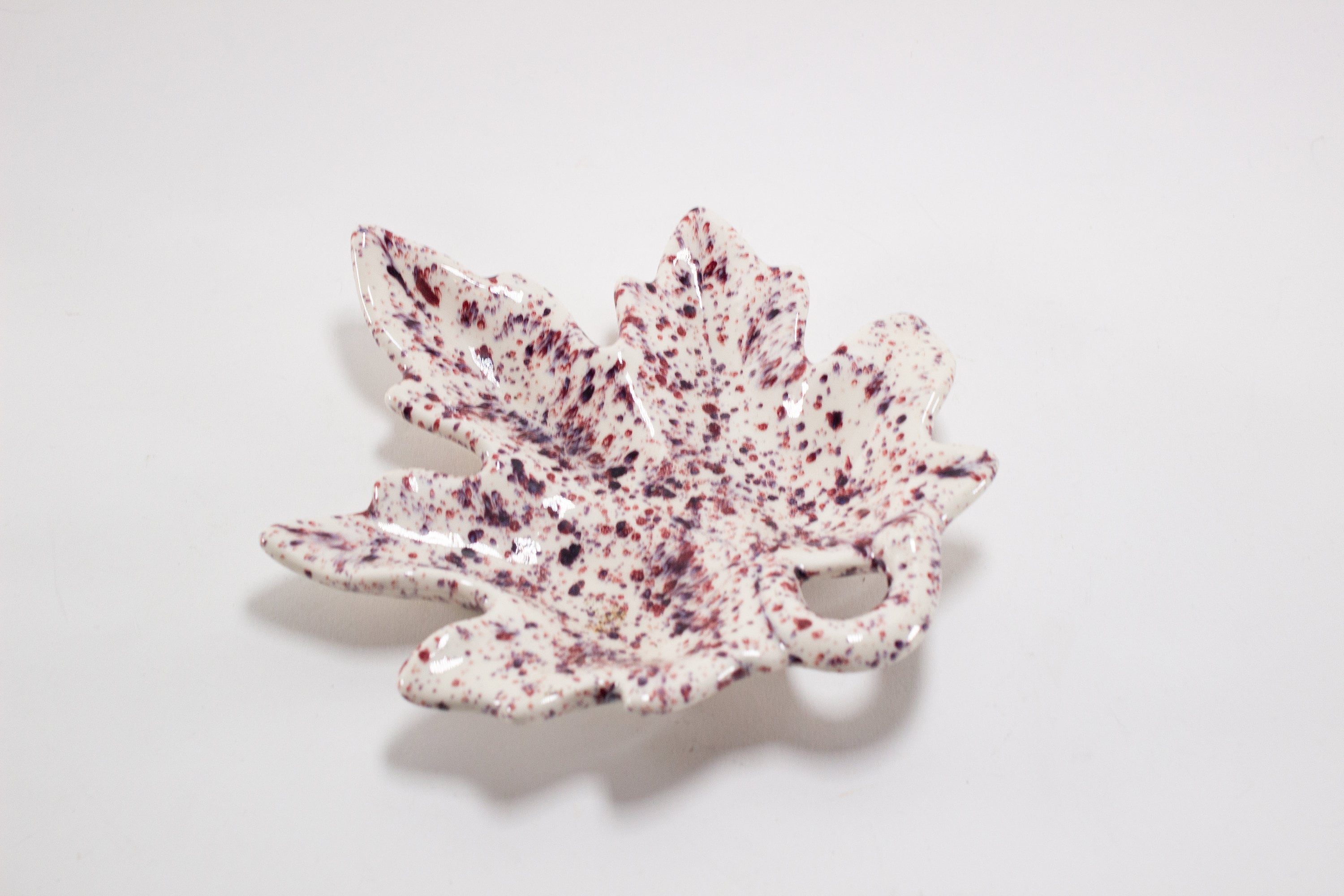 Vintage Ceramic Splatterware Maple Leaf Tray Dish - Etsy