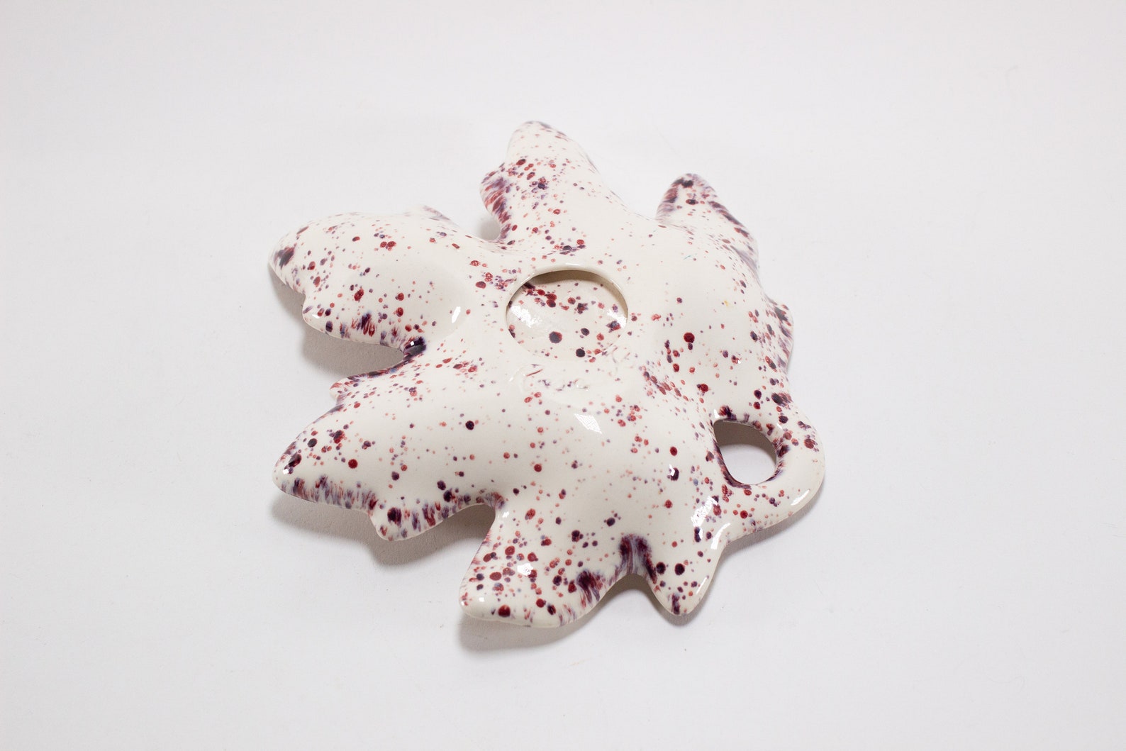 Vintage Ceramic Splatterware Maple Leaf Tray Dish - Etsy