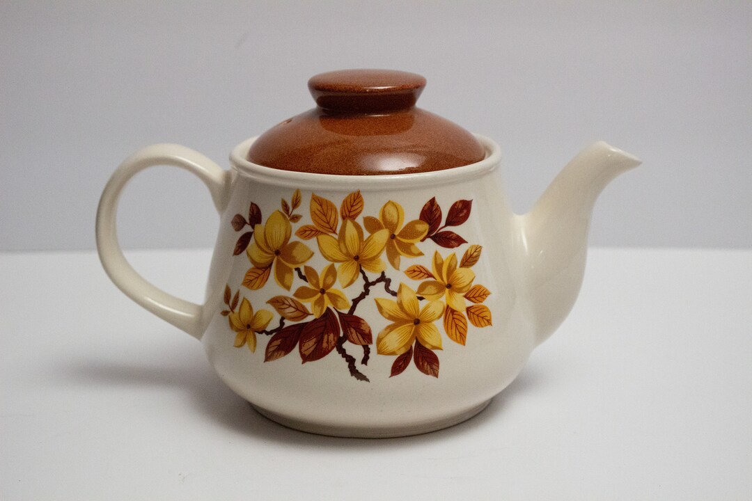 Vintage 1970 Sadler England Autumn Leaves Four Cup Teapot - Etsy