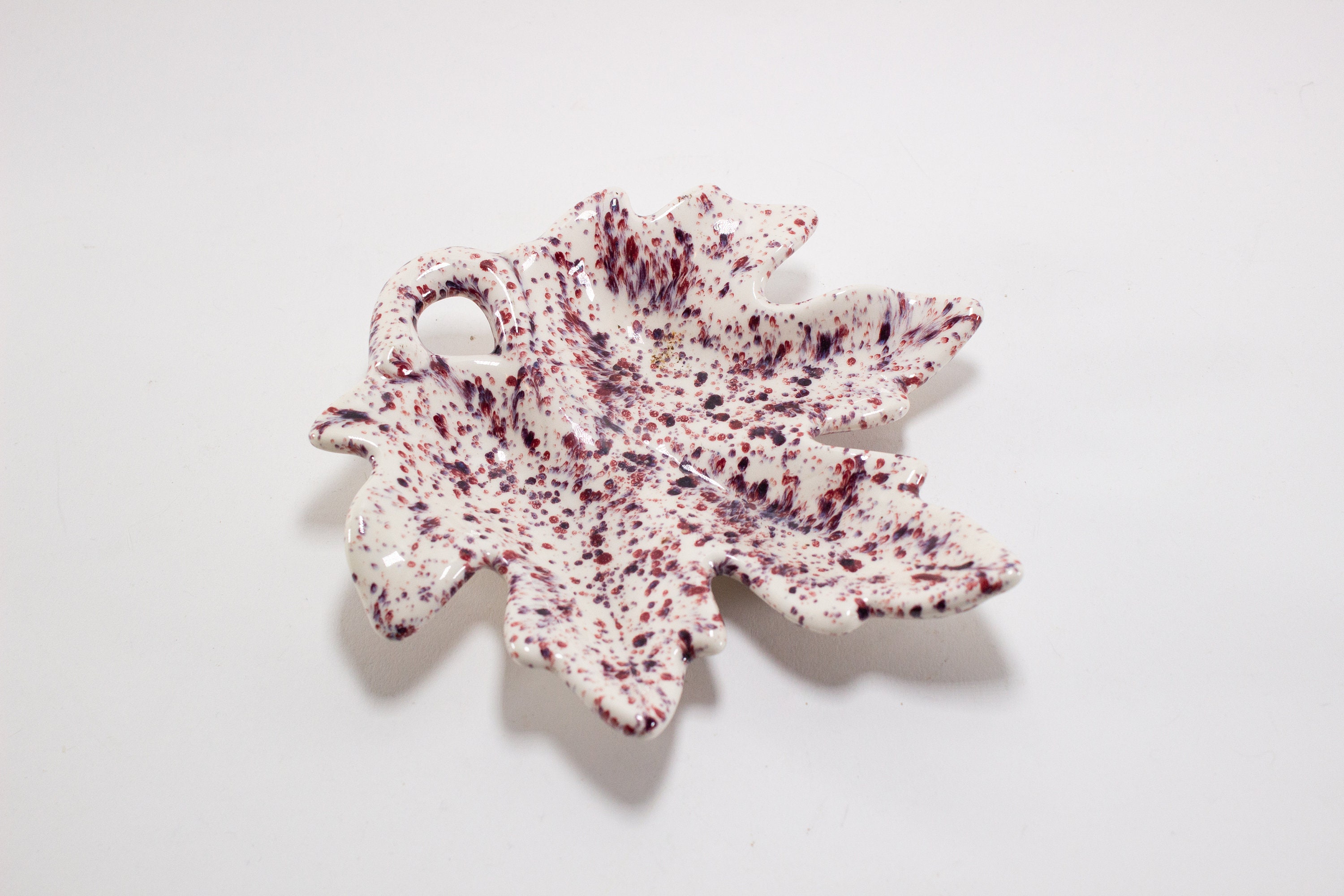 Vintage Ceramic Splatterware Maple Leaf Tray Dish - Etsy