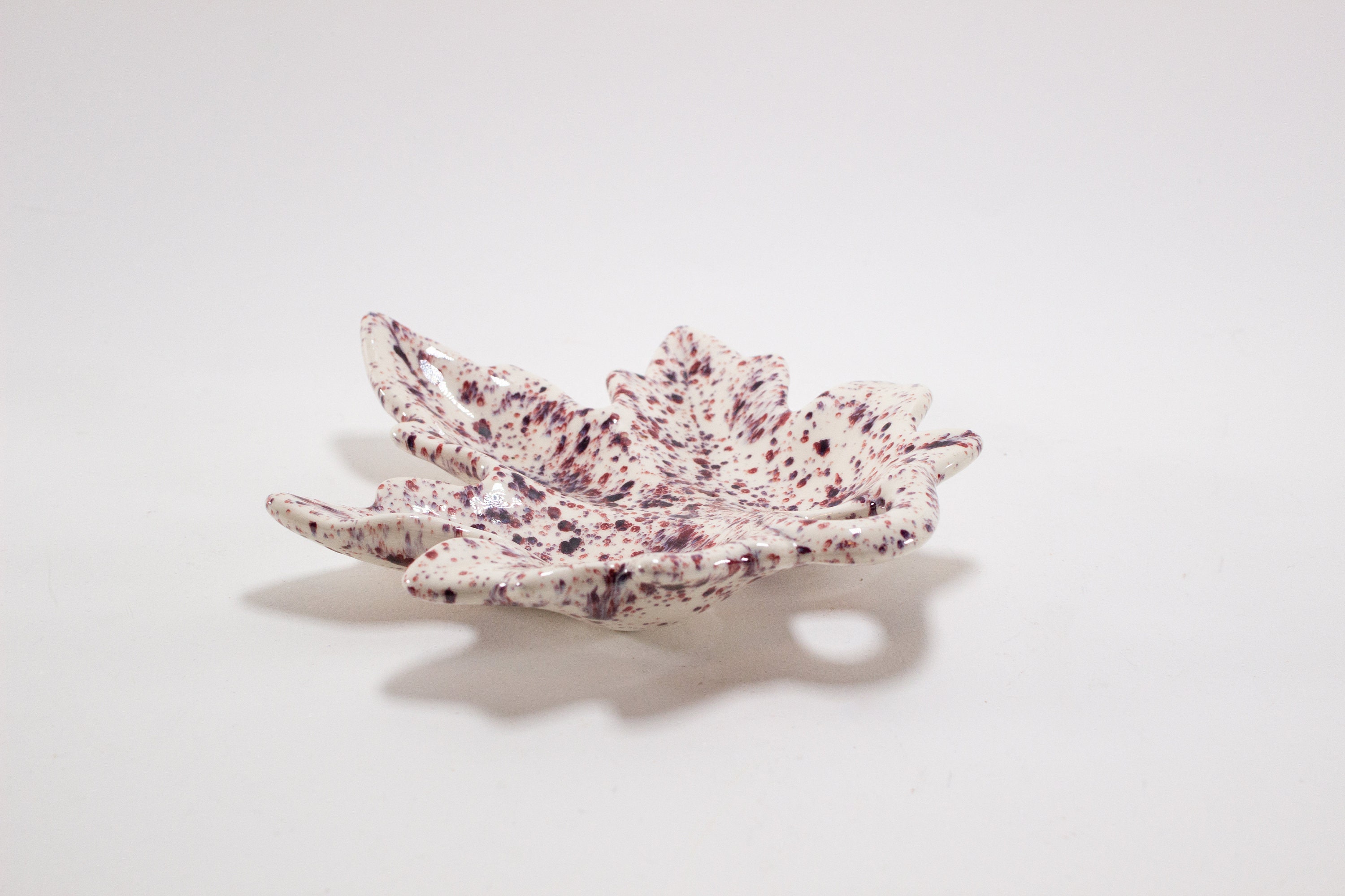 Vintage Ceramic Splatterware Maple Leaf Tray Dish - Etsy