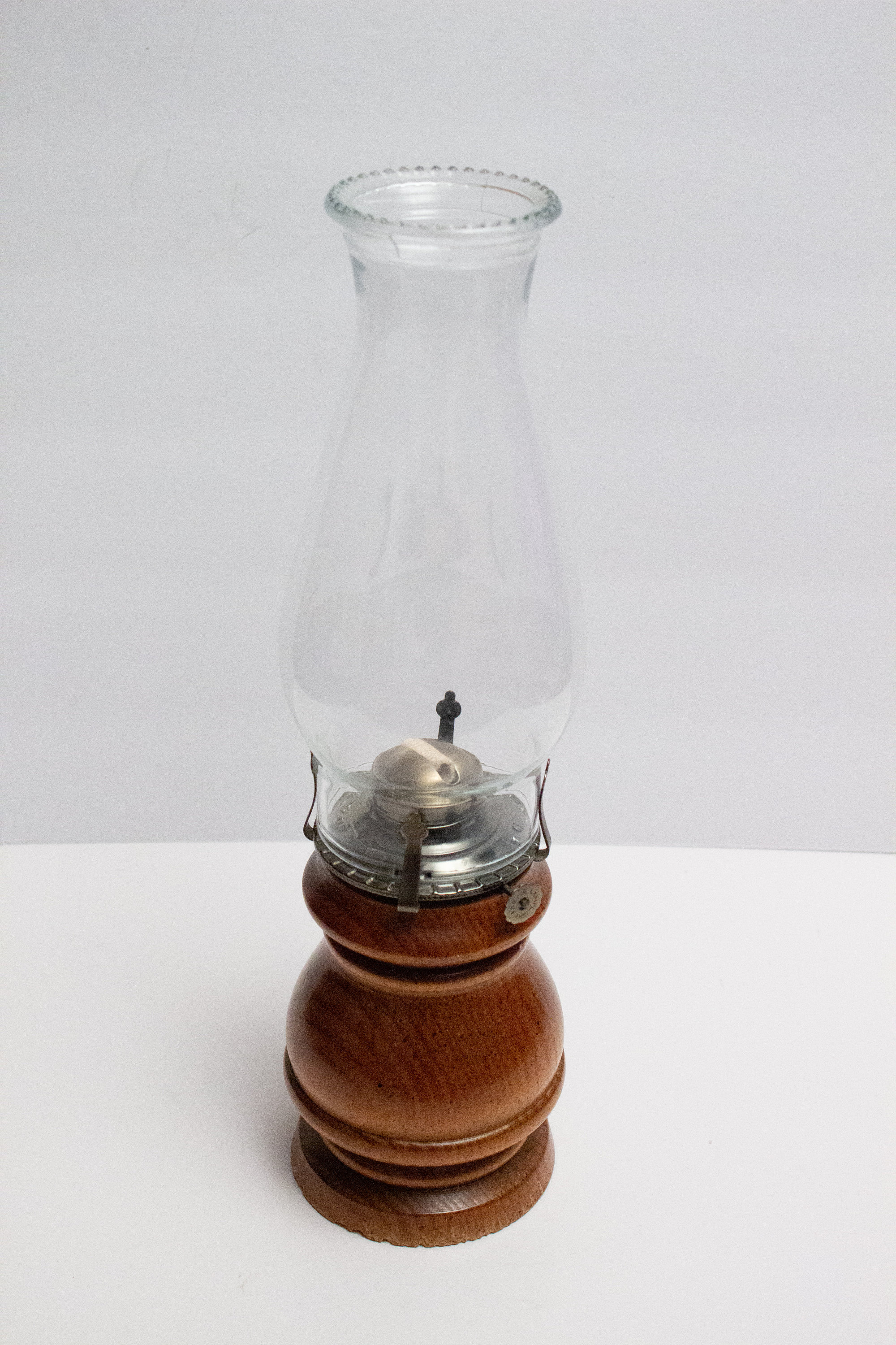 Vintage Hurricane Oil Lamp Wood Base - Etsy