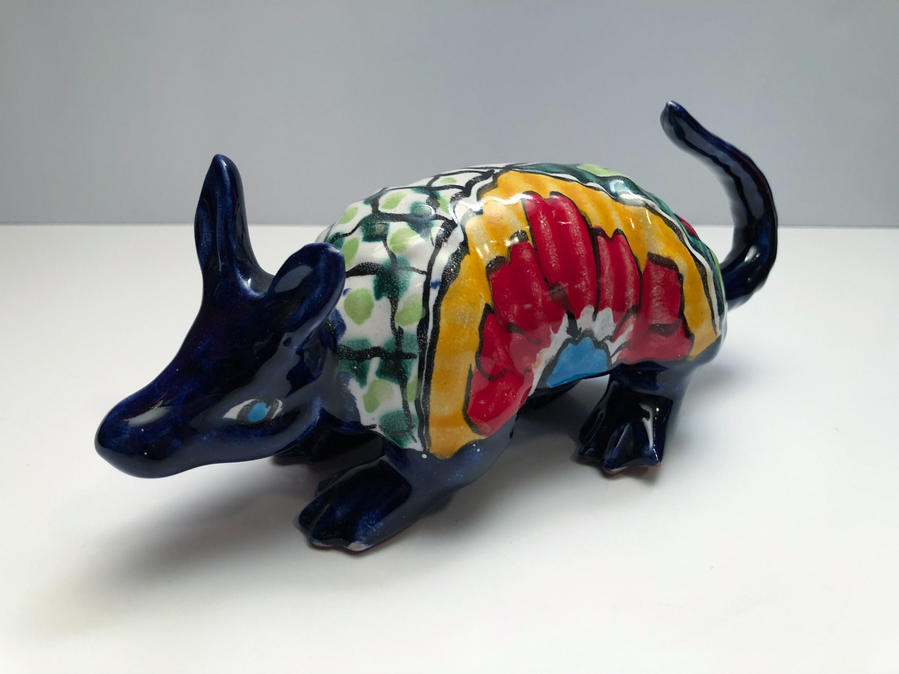 Vintage Hand Painted Mexican Ceramic Armadillo - Etsy
