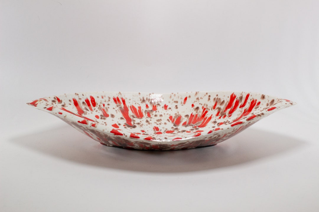 Vintage Splatterware Large Ceramic Dish Retro - Etsy