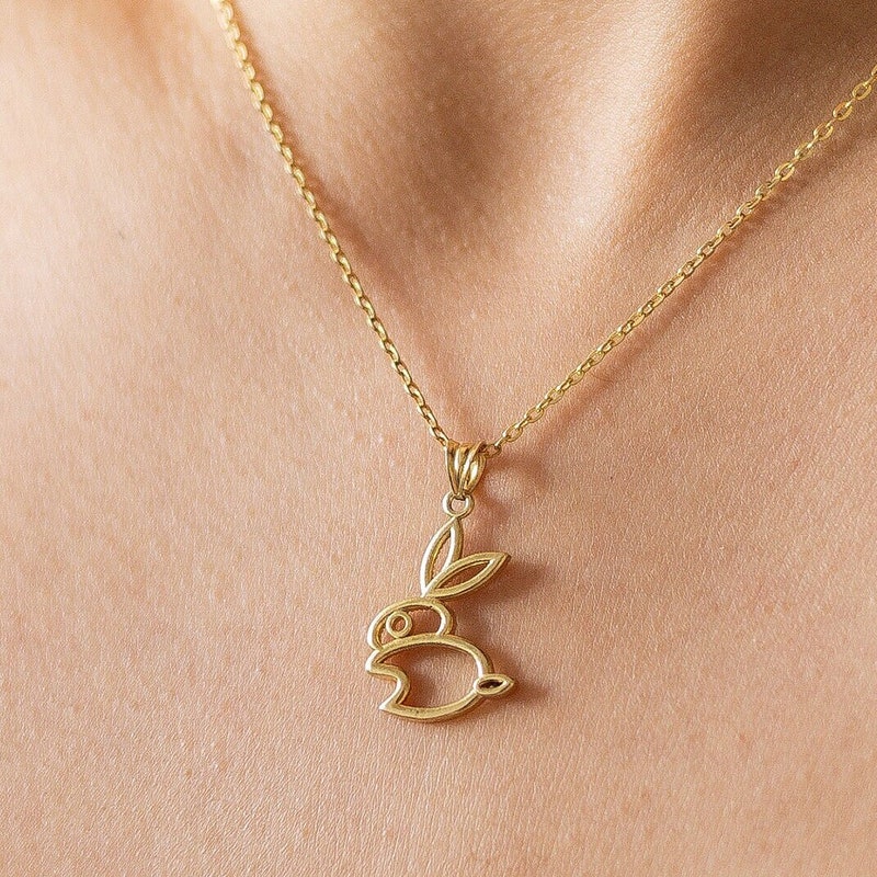 Rabbit Necklace - Etsy