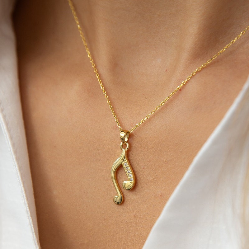 Music Note Necklace - Etsy
