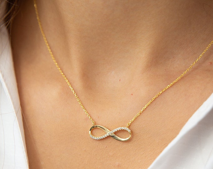Infinity Necklace • 14K Gold Plated • Infinity Pendant • Forever ...