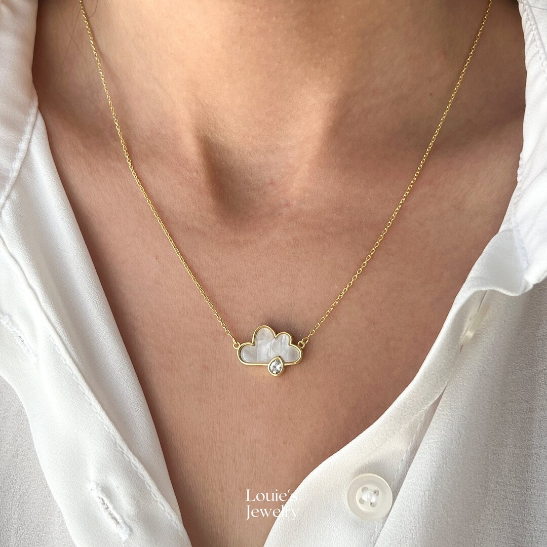 Cloud Necklace 14K Gold Plated Sky Necklace Cloud - Etsy
