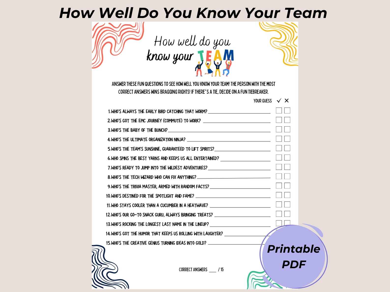 Team Building Games | How Well Do You Know Your Team | Coworker ...