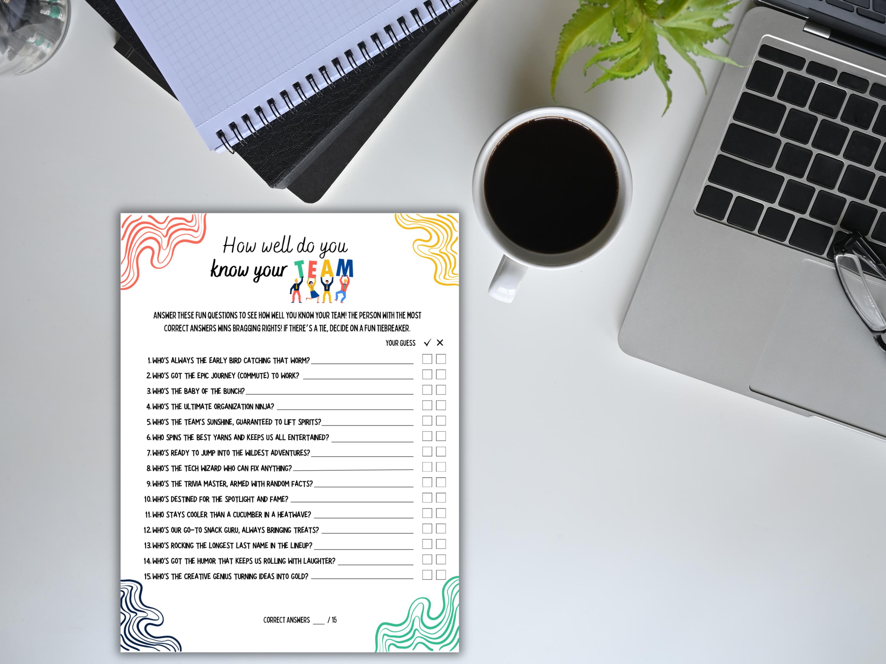 Team Building Games | How Well Do You Know Your Team | Coworker ...