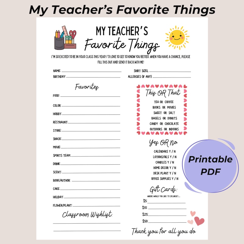 Teacher Favorite Things - Etsy