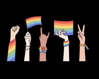 PRIDE Hands PNG File for Sublimation Printing DTG Printing Sublimation ...