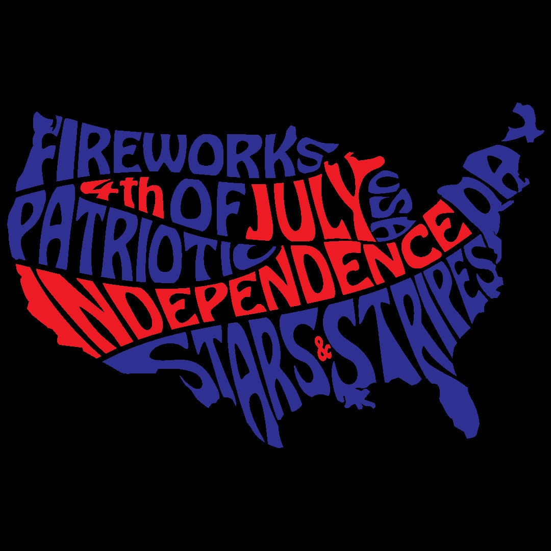 USA Patriotic Map - Etsy