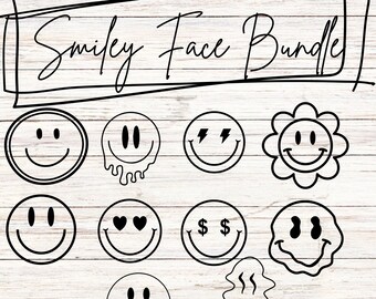 Simple Smiley Face Bundle Simple Smiley Face SVG/PNG Smiley Face ...