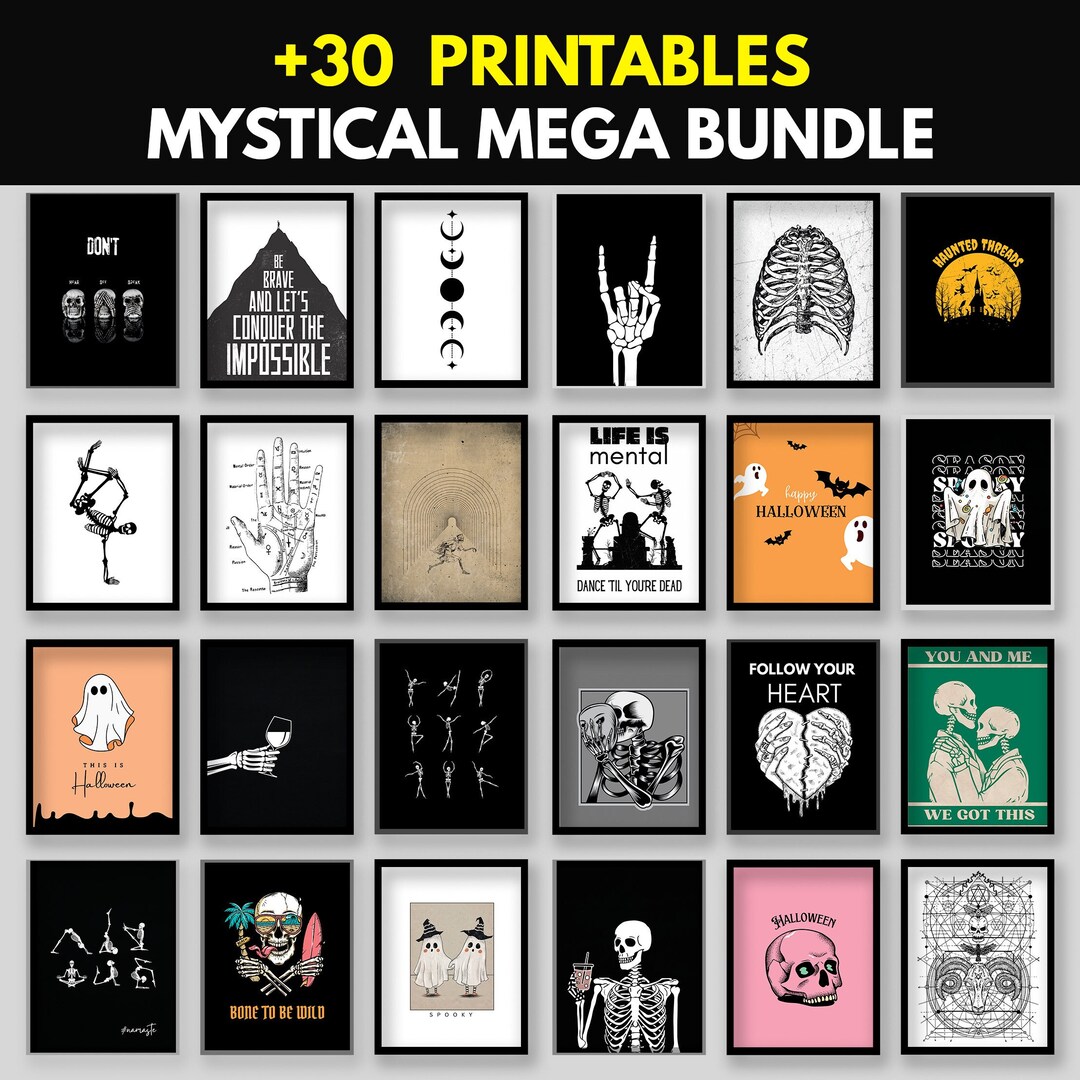 Halloween Spooky Printable Set Dark Mega Bundle 30 Mystical Gallery ...