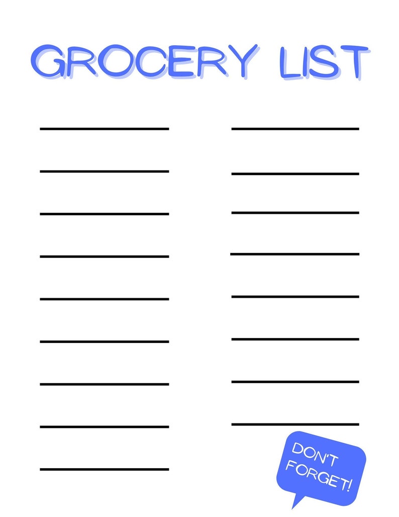 Easy Grocery List - Etsy