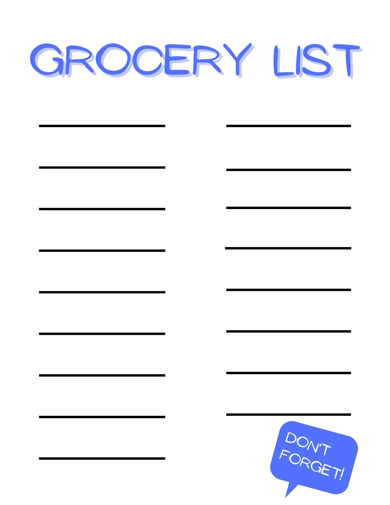 Easy Grocery List - Etsy