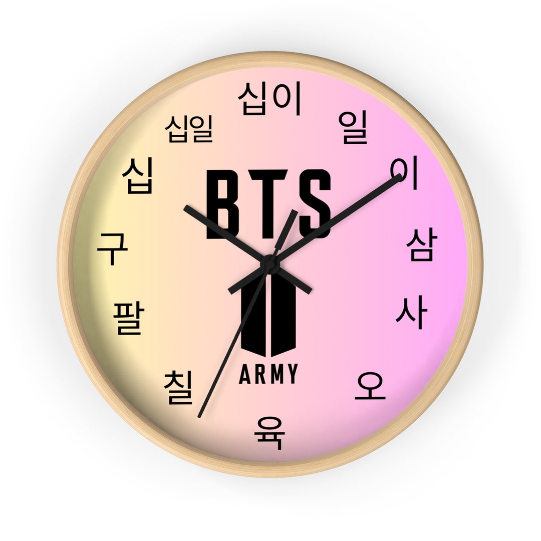 BTS Wall Clock With Hangul Numbers | K-pop ARMY Decor for Home | Wall ...