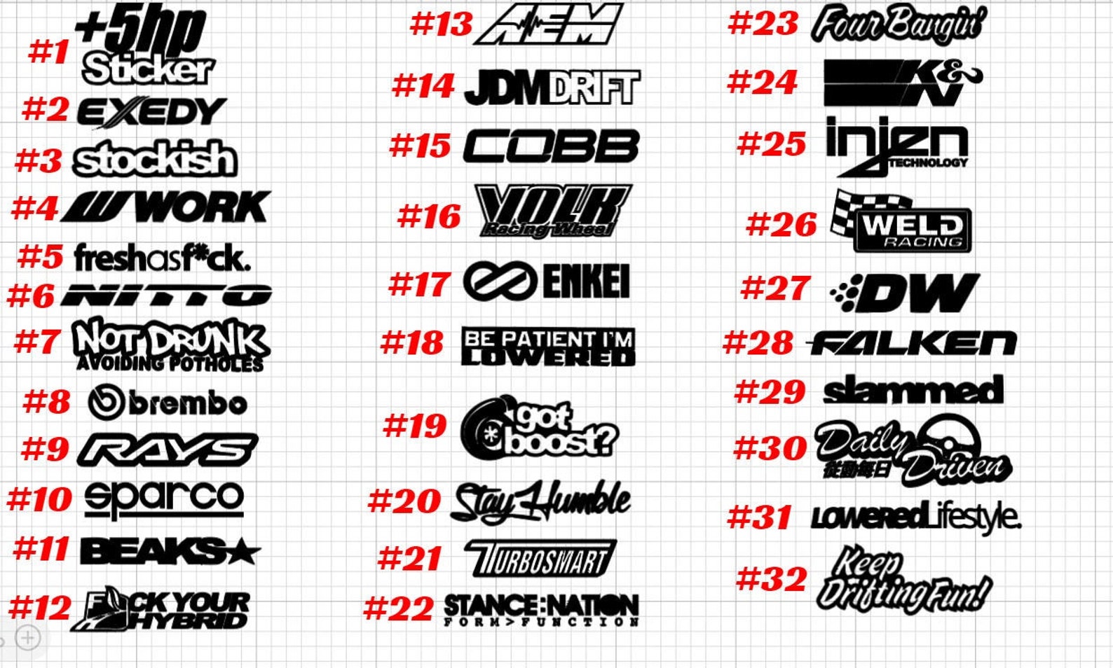 Jdm, Drift, Project Car Truck Vinyl Decals - Etsy