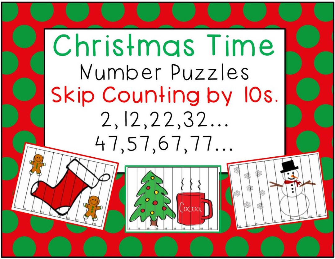 K-2 Skip Counting by Ten Christmas Puzzles - Etsy