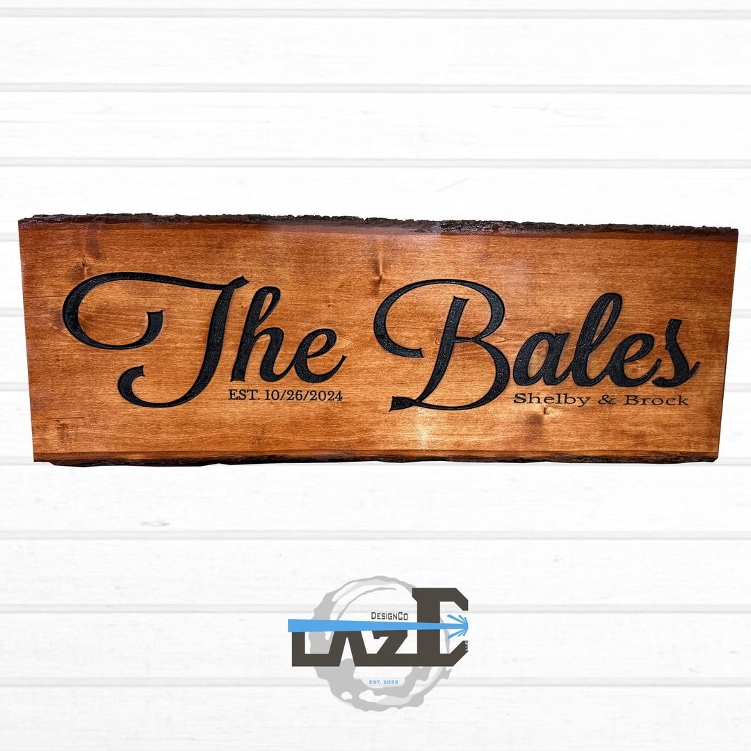 Personalized Name Signs, Live Edge - Etsy