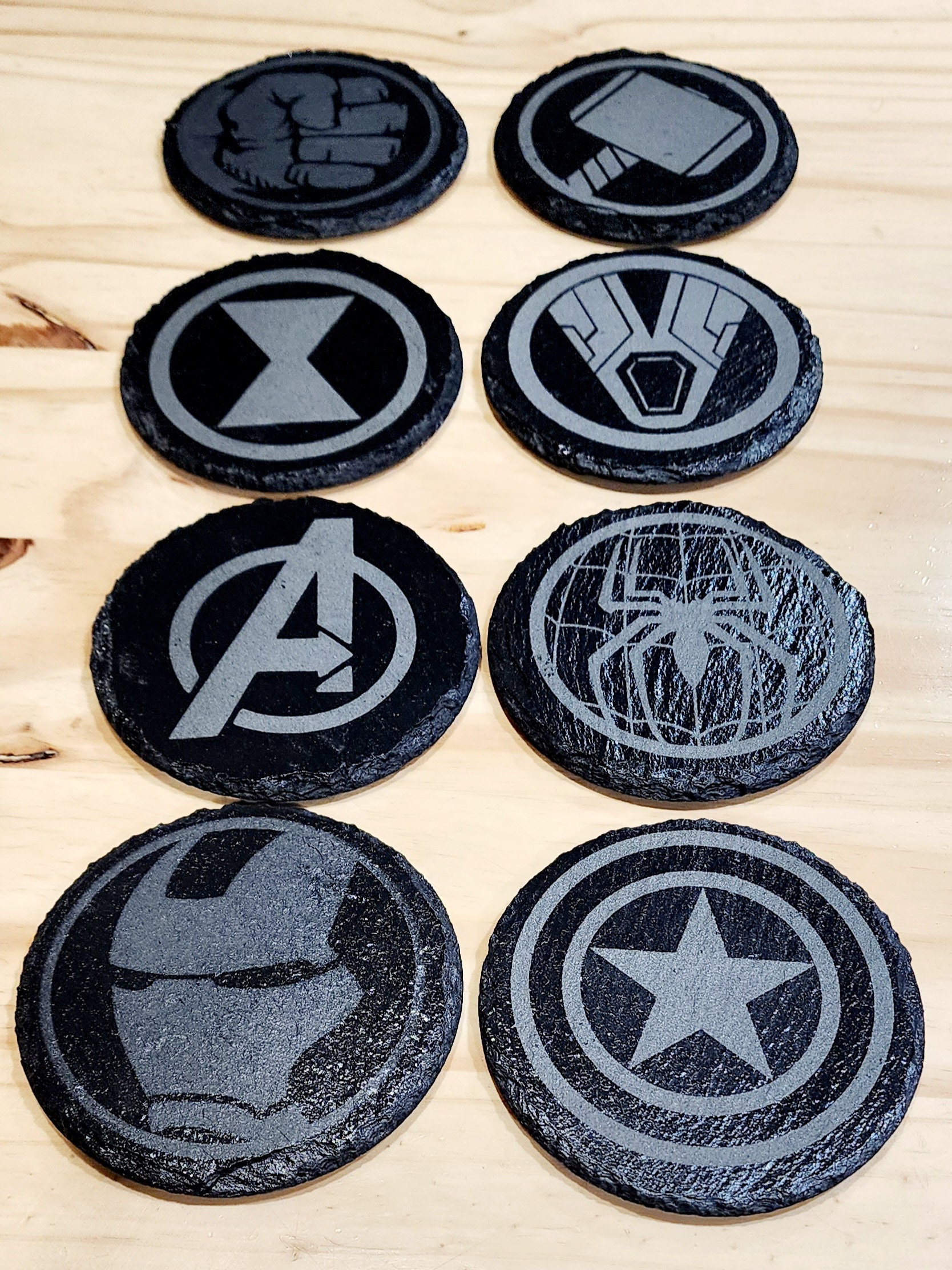 Natural Slate Superhero Coasters - Etsy