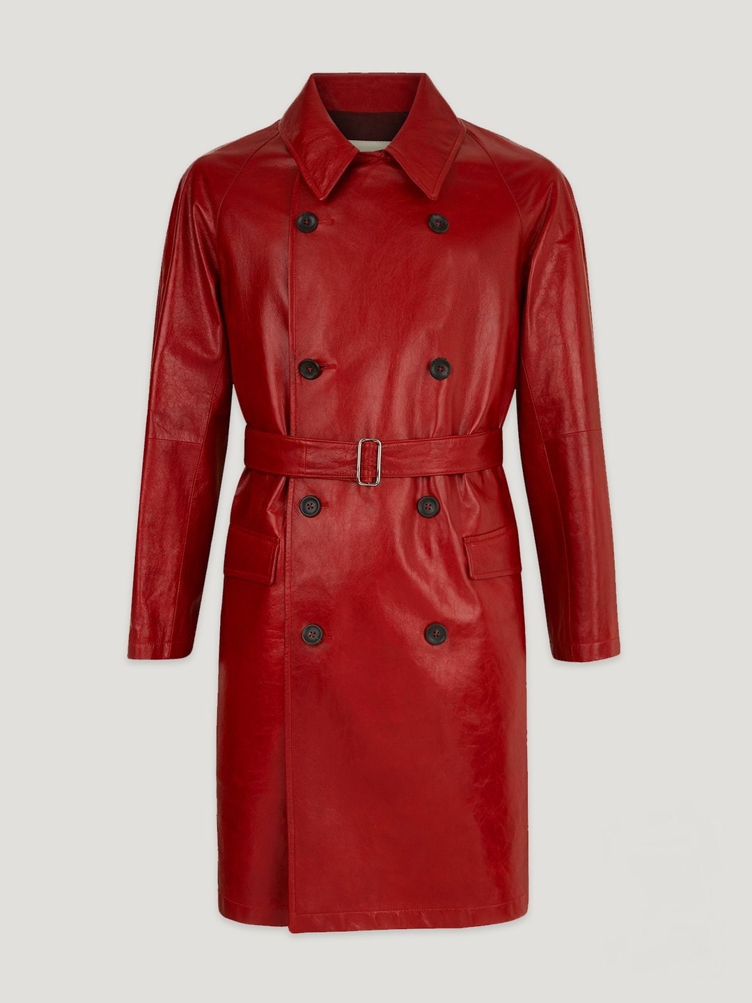 Handmade Mens Red Leather Long Coat Men Red Soft Real Etsy