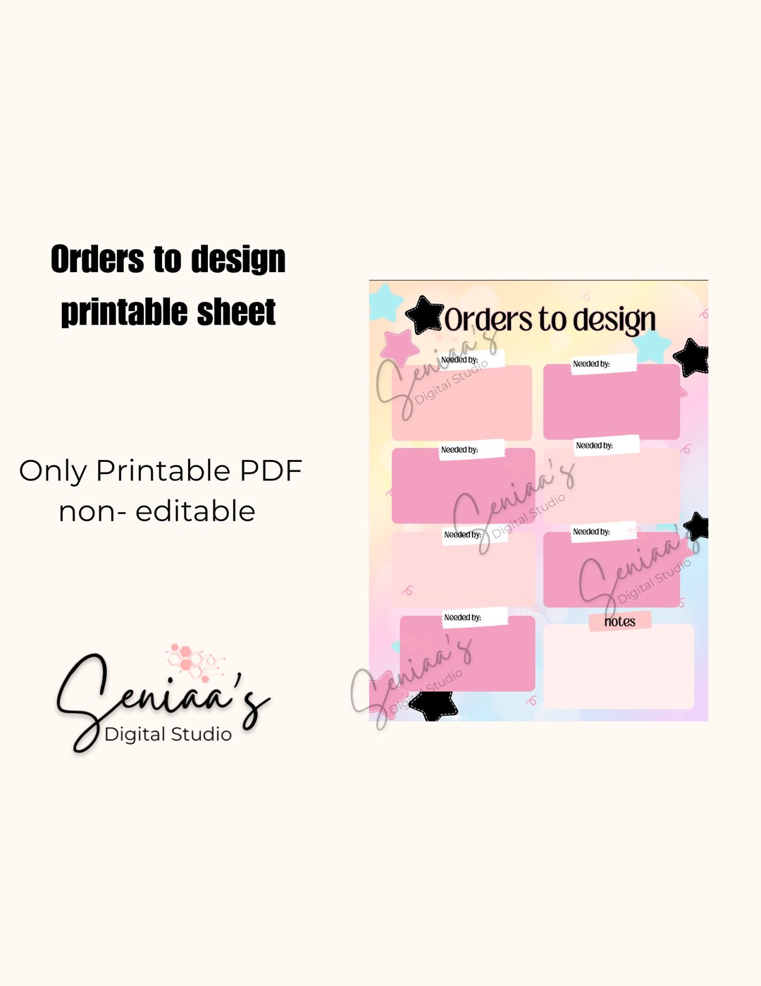Orders Printable Sheet - Etsy