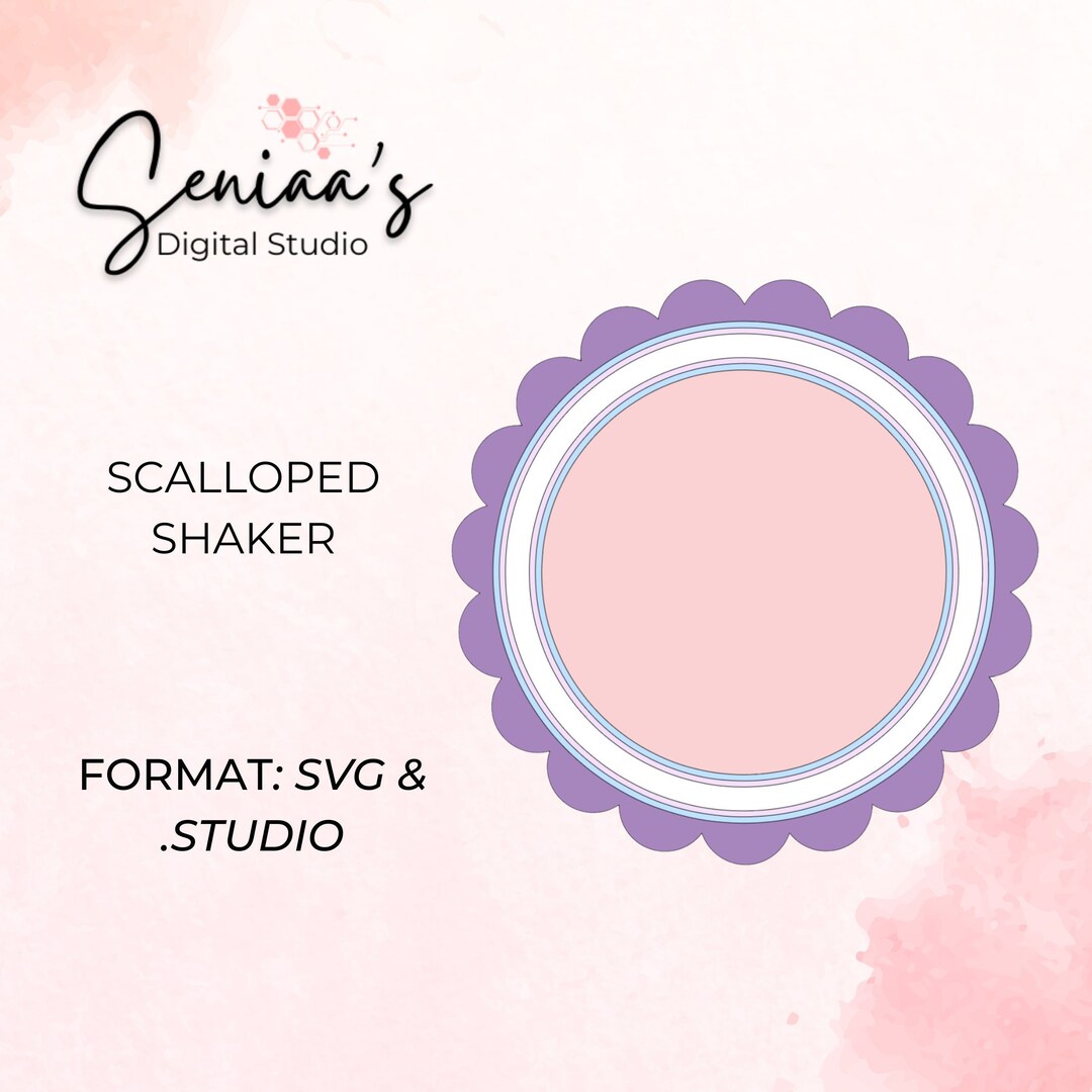 Scalloped Shaker SVG Template, Craft Foam Shaker Template and Stripe ...