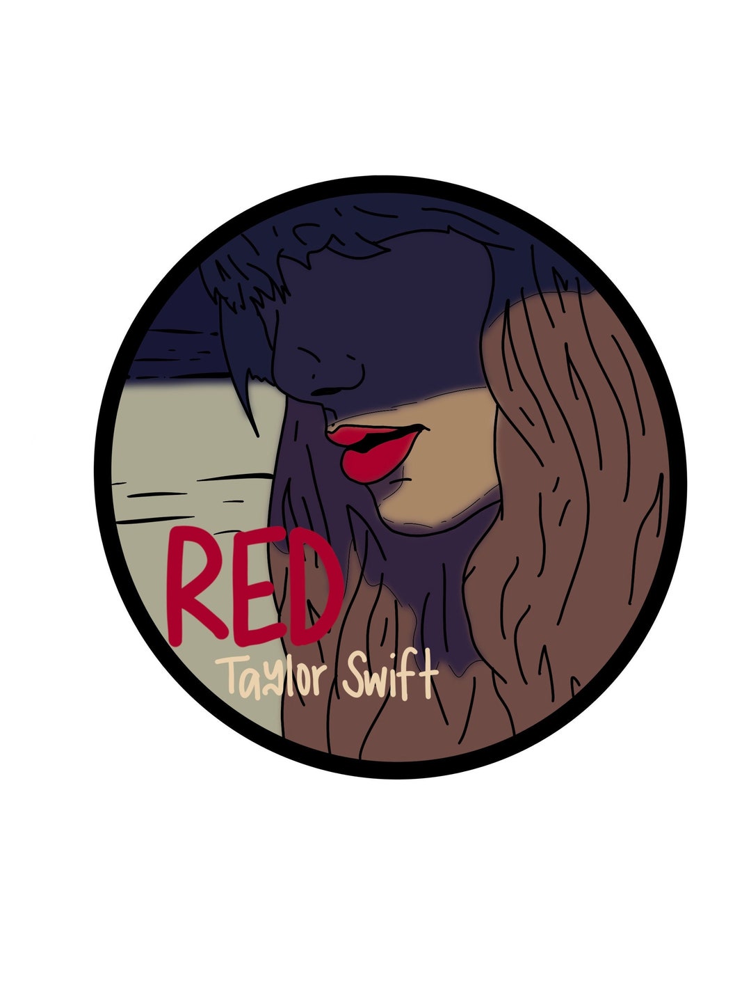 Red Album Cover Vinyl Sticker - Etsy