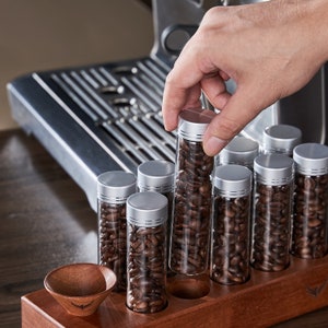 Single Dose Coffee Bean Storage Tubes Borosilicate Glass Coffee Bean ...