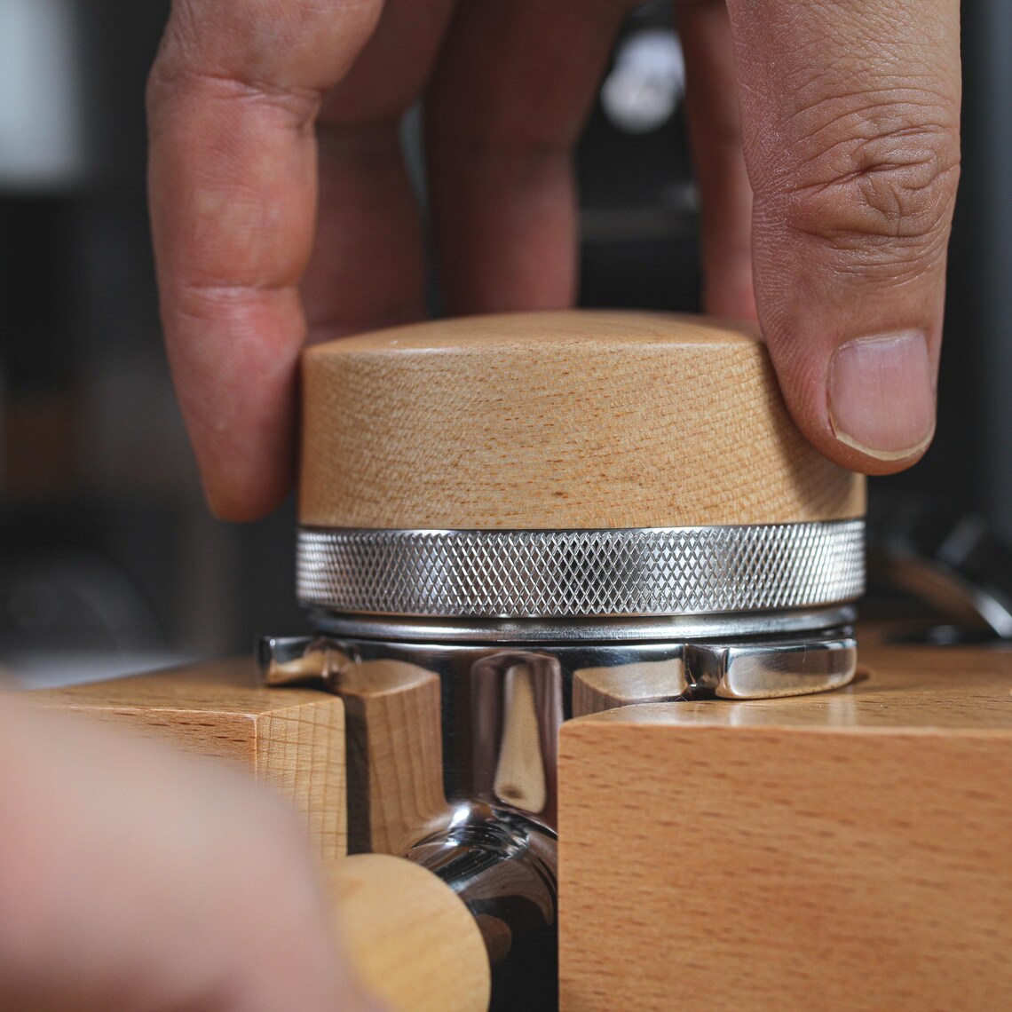 54mm Espresso Distributor: Adjustable Coffee Leveler With Maple Wood ...
