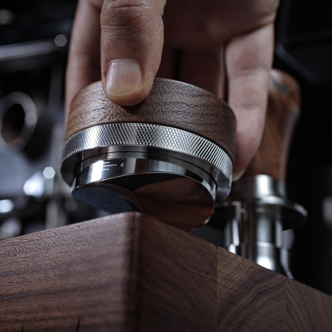 Walnut Espresso Distributor Adjustable Coffee Leveler Tool | Precision ...