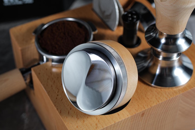 54mm Espresso Distributor: Adjustable Coffee Leveler With Maple Wood ...