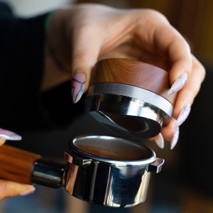 Espresso Distribution Tool Coffee Leveler Adjustable Rosewood ...