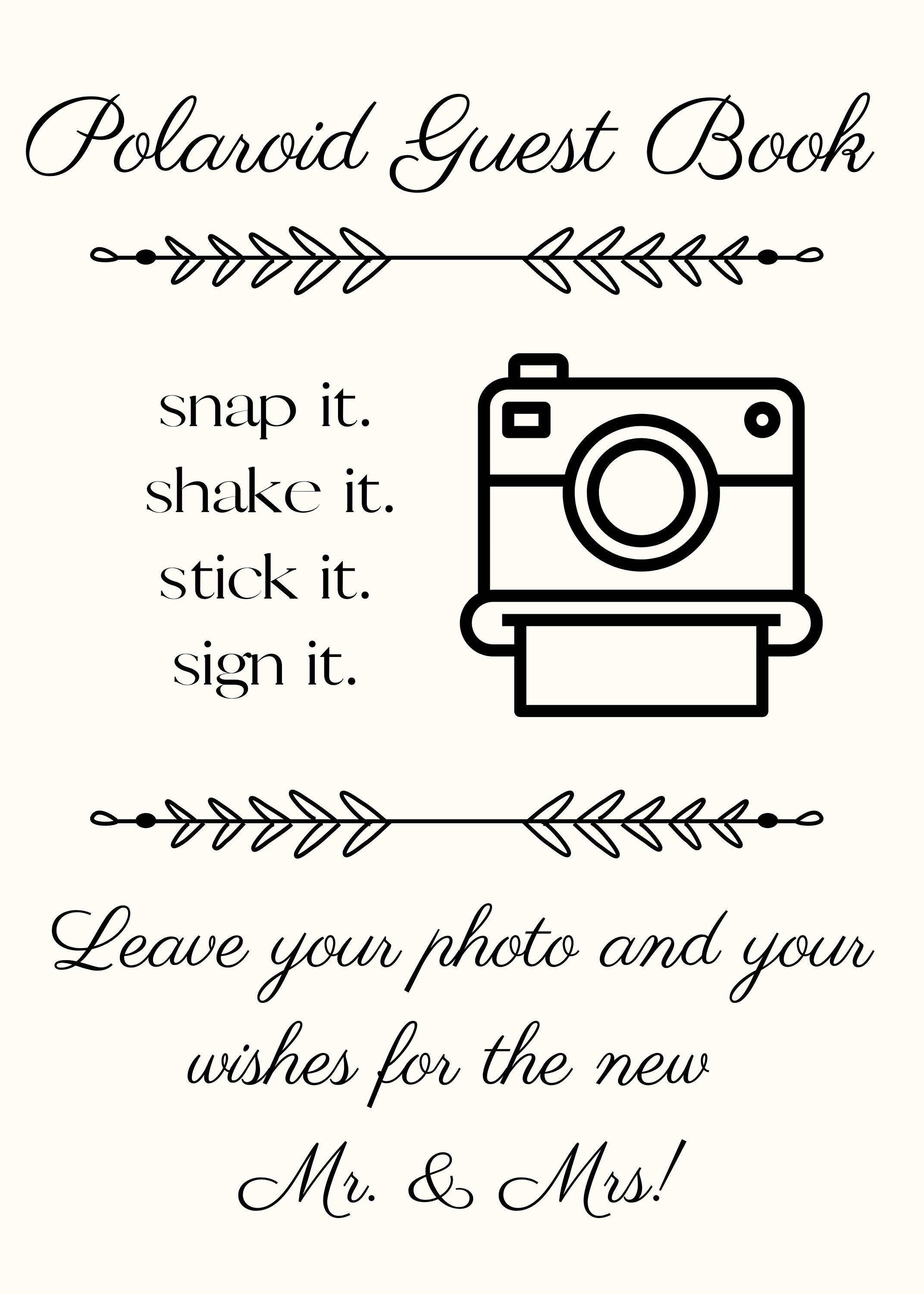 Polaroid Guest Book Sign - Etsy