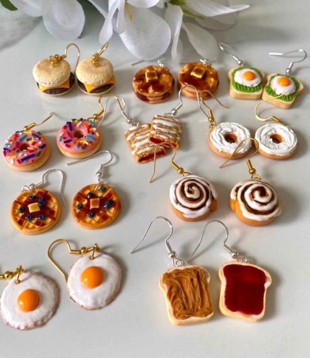 Breakfast Food Earrings - Cinnamon Roll Earrings - Pancake Earrings ...