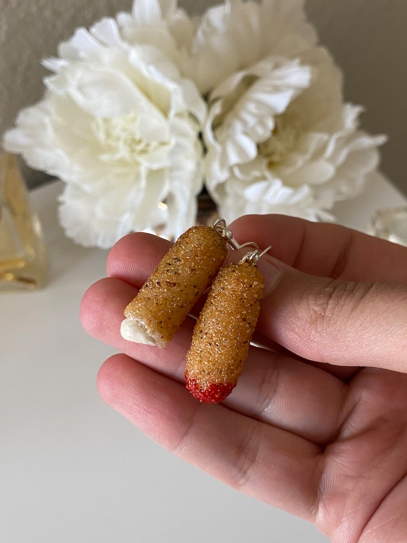 Mozzarella Cheese Stick Earrings - Food Earrings - Etsy