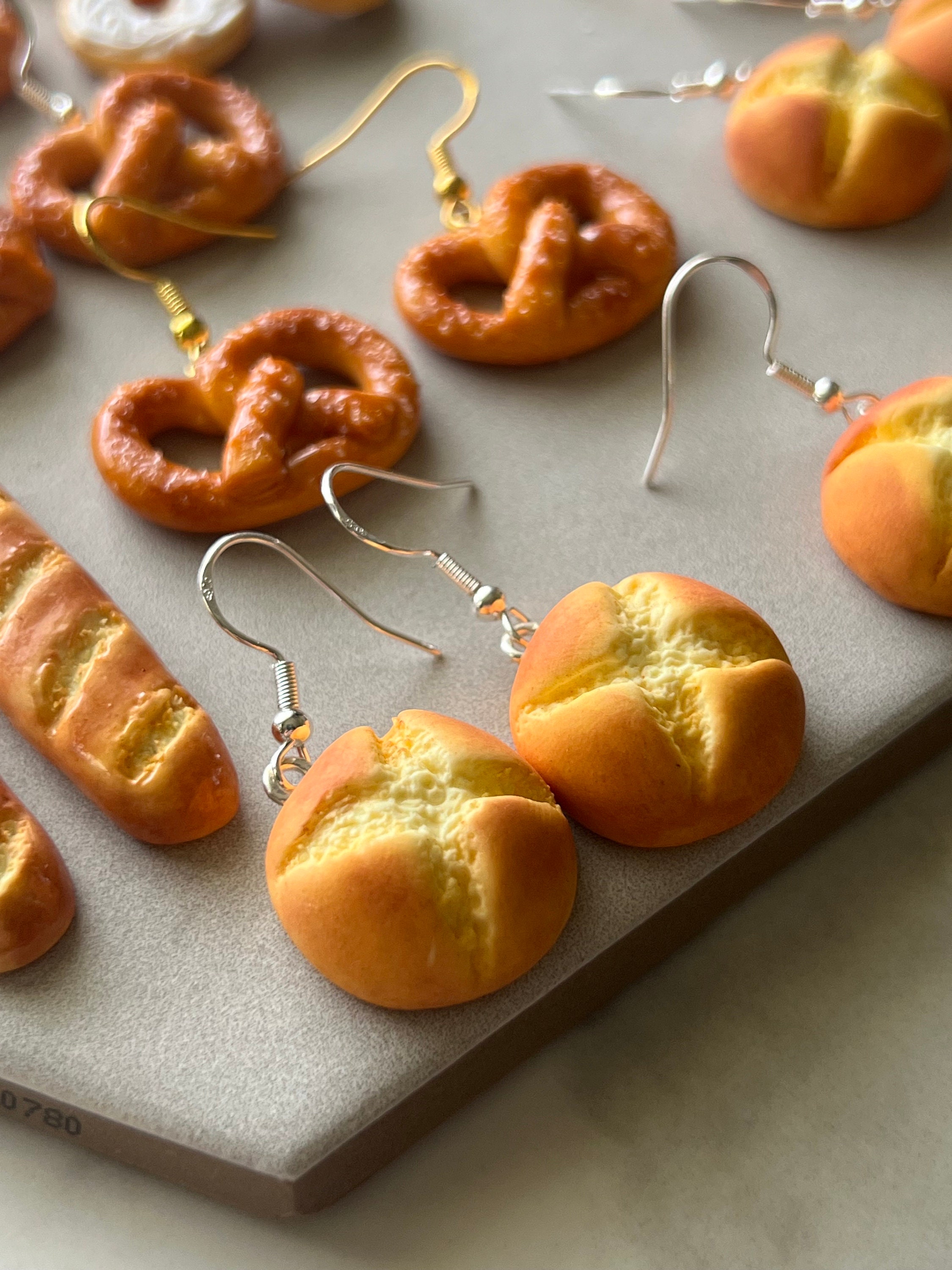 Bread Earrings - Croissant Earrings - Pretzel Earrings - Baguette ...