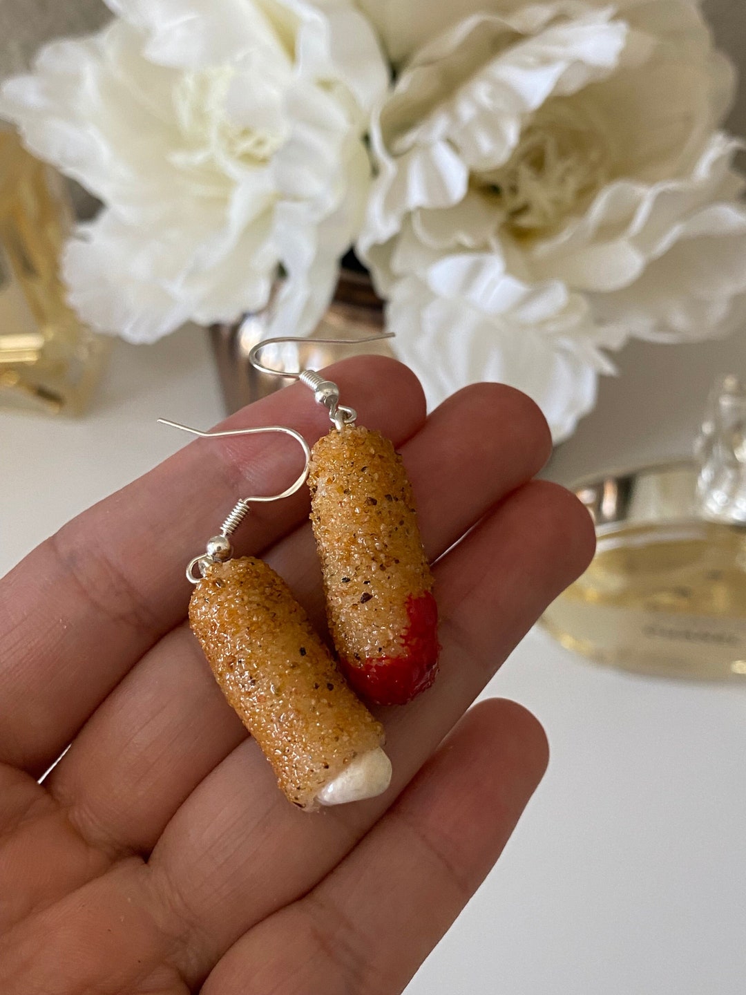 Mozzarella Cheese Stick Earrings - Food Earrings - Etsy