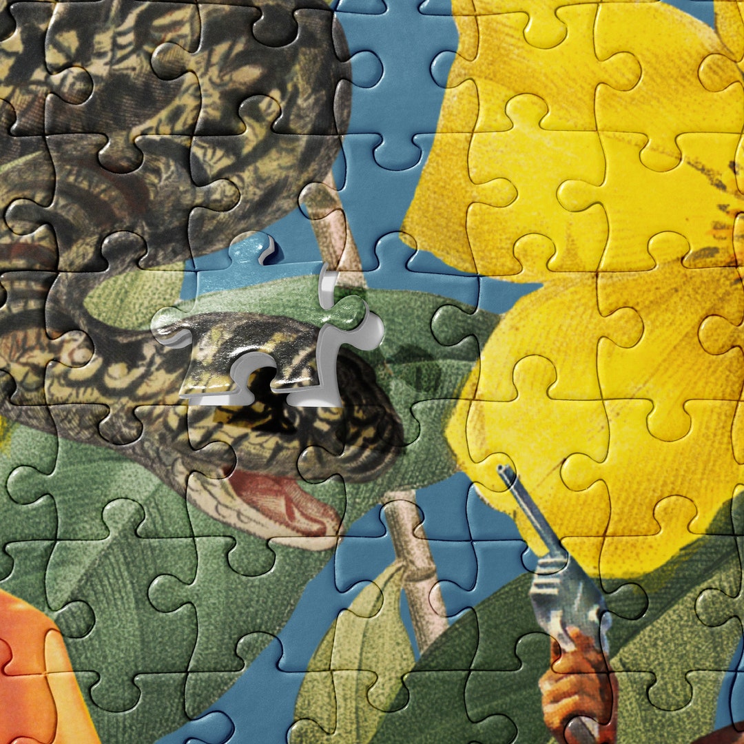 RETRO COLLAGE: Sister Snake Jigsaw Puzzle - Etsy