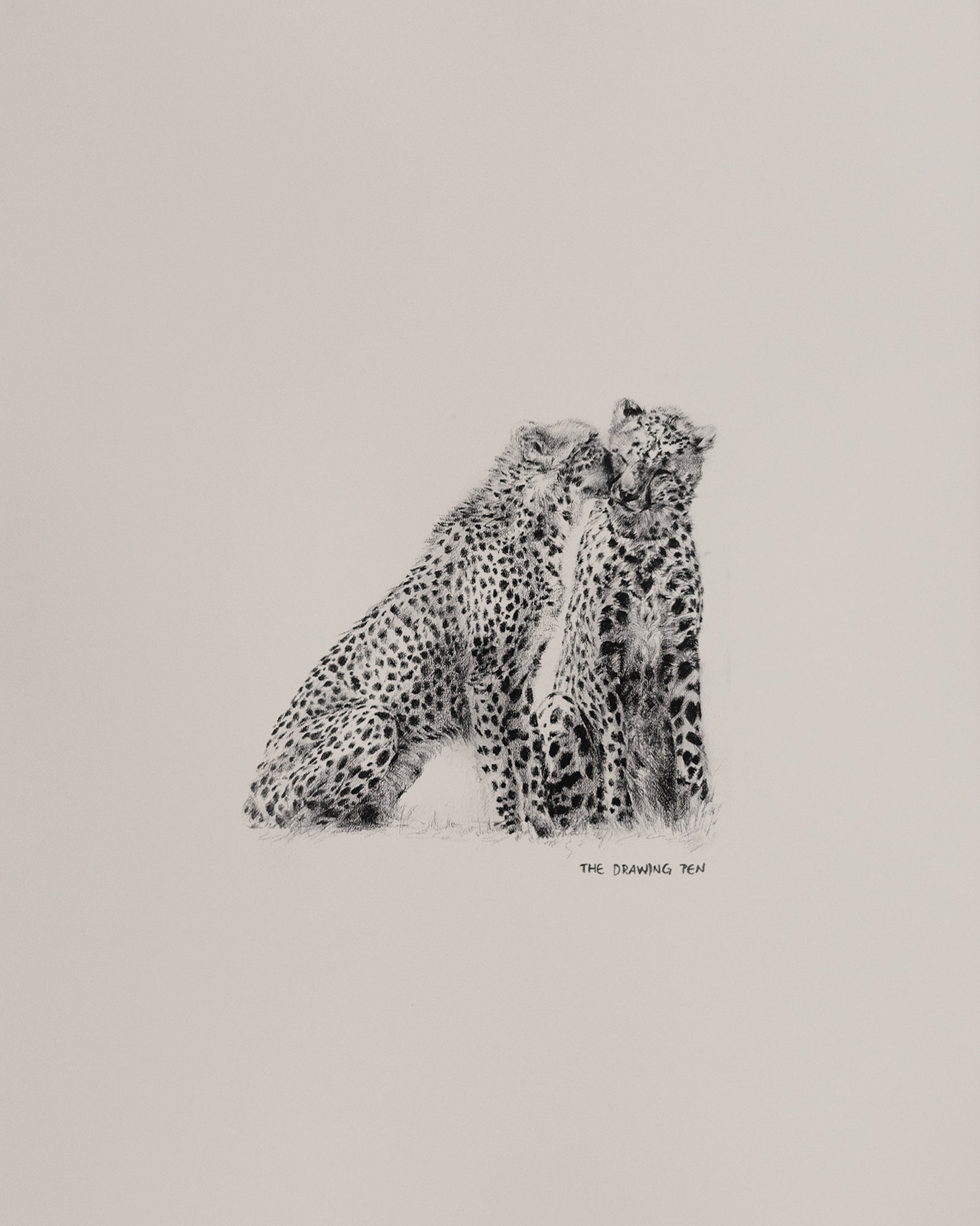 Cheetah Pencil Drawing Wall Art | Minimalist Animal Wall Art Pencil ...